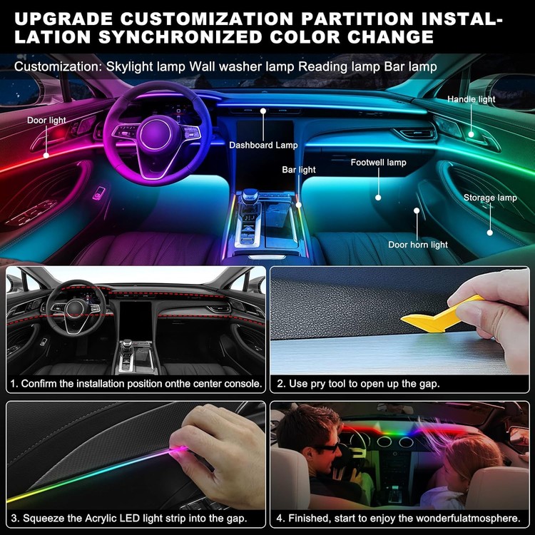 LIGHEID Dreamcolor Acrylic LED Strip Light for Cars