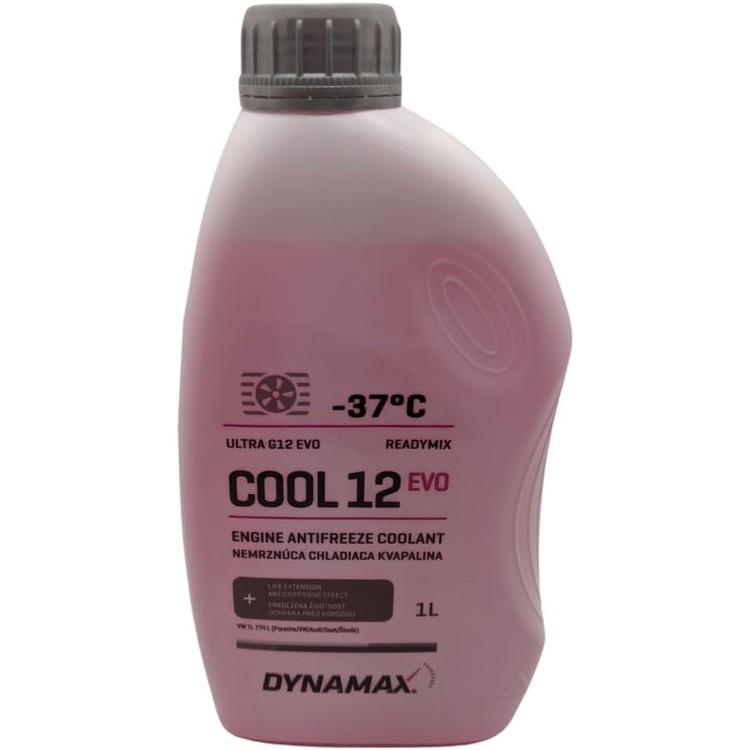 Dynamax Cool G12 EVO Ready Mixed Antifreeze 1L -37°C