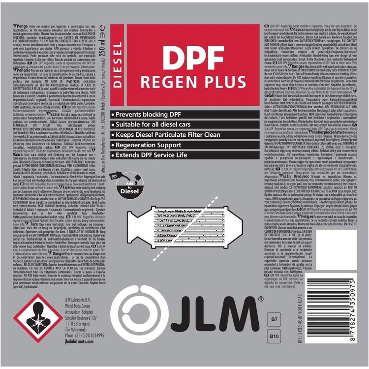 JLM Diesel DPF Regen Plus 250ml - Cleaner Additive for Diesel