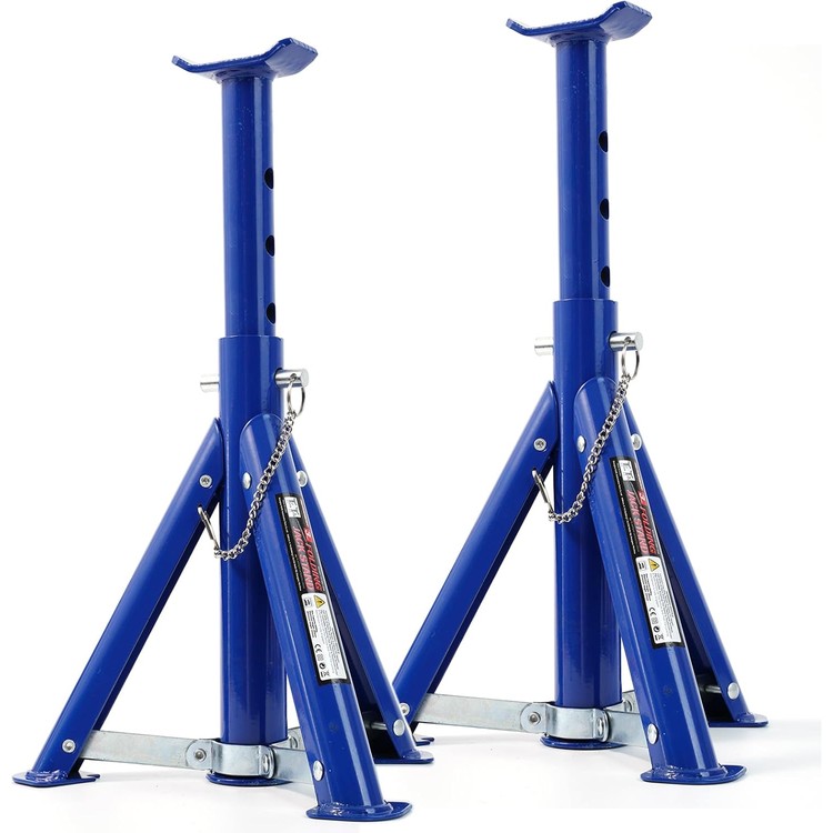 AUTOXBERT 3T Foldable Axle Stands Blue – 2pc Car Jack Stands